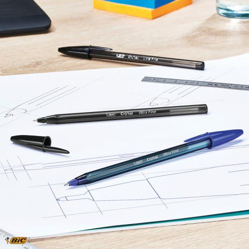 Bic Cristal Ballpoint Pens Ultra Fine 0.7mm Blue (Pack of BC59416