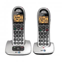 BT BT4000 Twin Big Button DECT Cordless Phone Silver/Black BT61584
