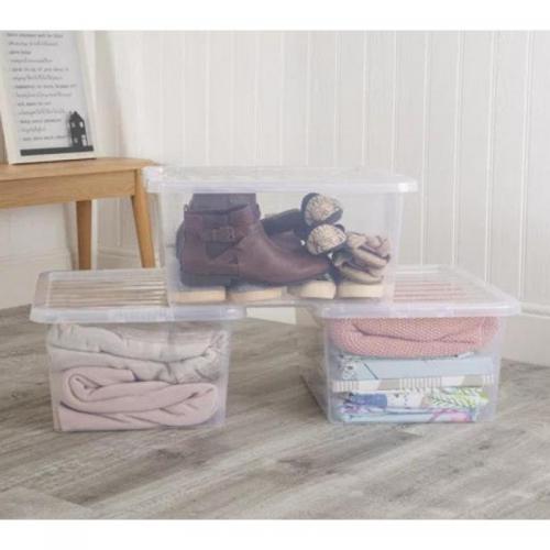 Wham Crystal Clear Plastic Storage Box 35 Litre