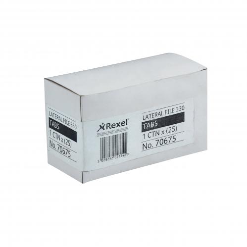 Rexel Plastic Tabs for 330 Lateral Suspension Files; Clear 70675